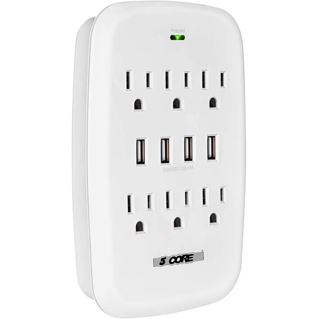6 Outlet Wall Plug Extender with 4 USB Ports , Multi Plug Outlet ...