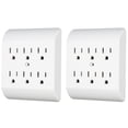Projectpak, 6 Outlet Wall Tap Extender, 2 Pack, Turns 2 into 6 outlets ...