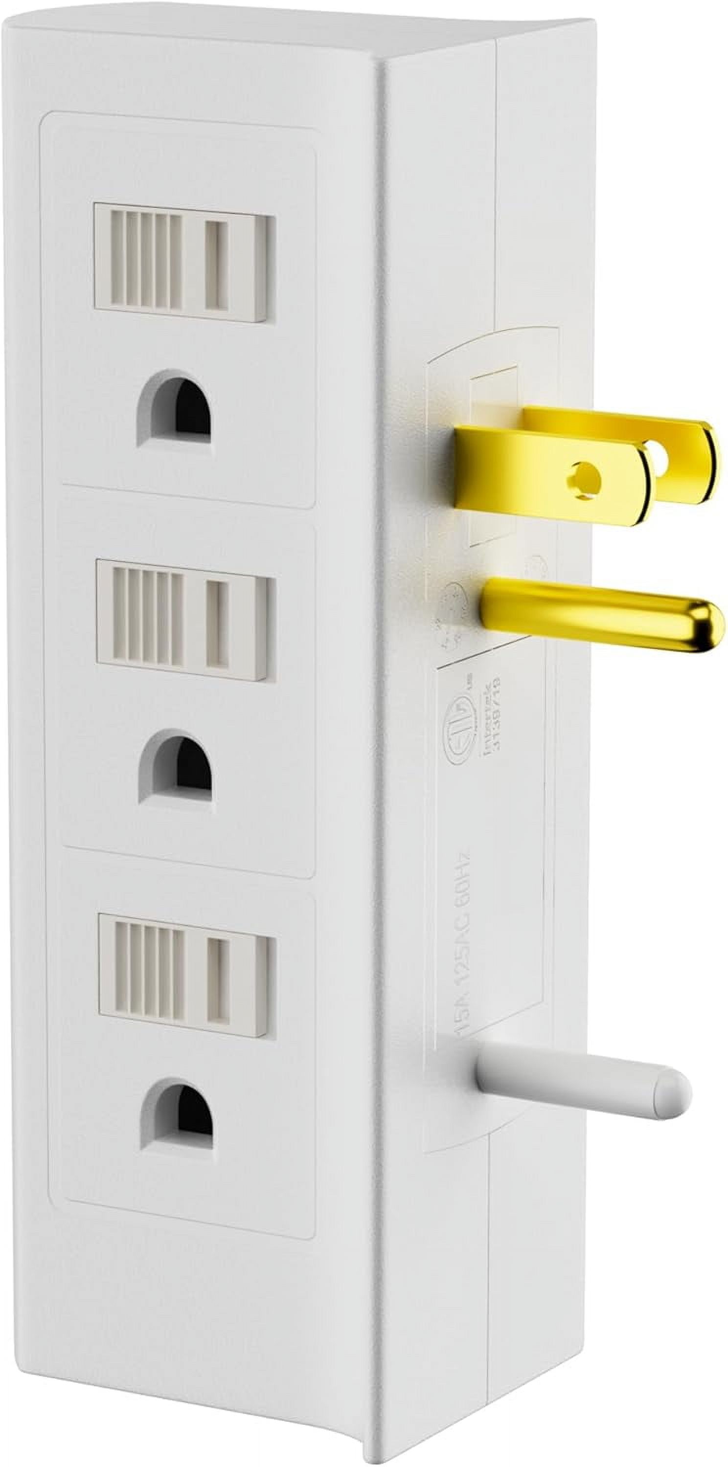 6 Outlets Splitter, 6-Outlet with Sliding Safety Covers, Grounded Side ...