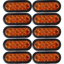 Set of 10 Pcs LED 6" Oval Red Brake Stop Turn Tail Marker Signal Lights ...