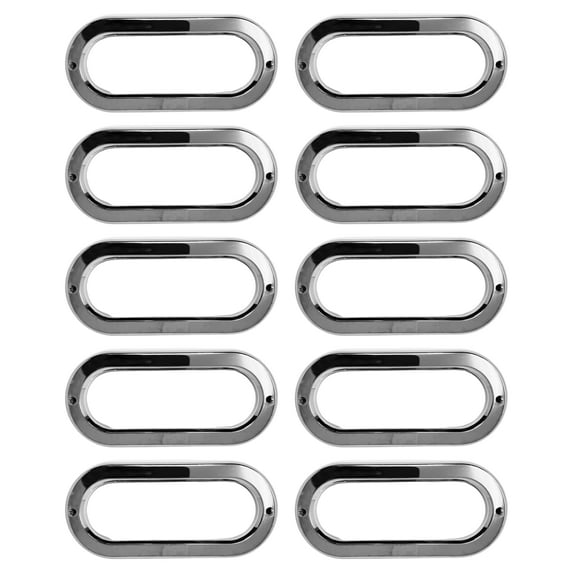 6" Oval Chrome Bezel Grommet for Vehicle Lights Stop Covers Rings 10x ...