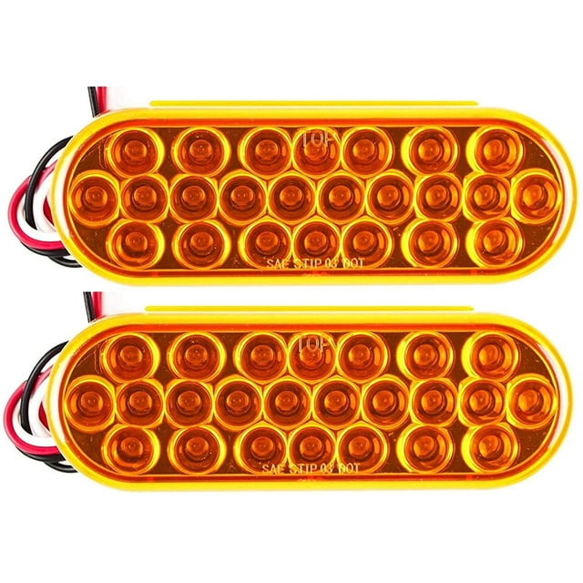 6" Oval LED Recessed Amber Strobe Light, 24 LED DOT/SAE Approved ...