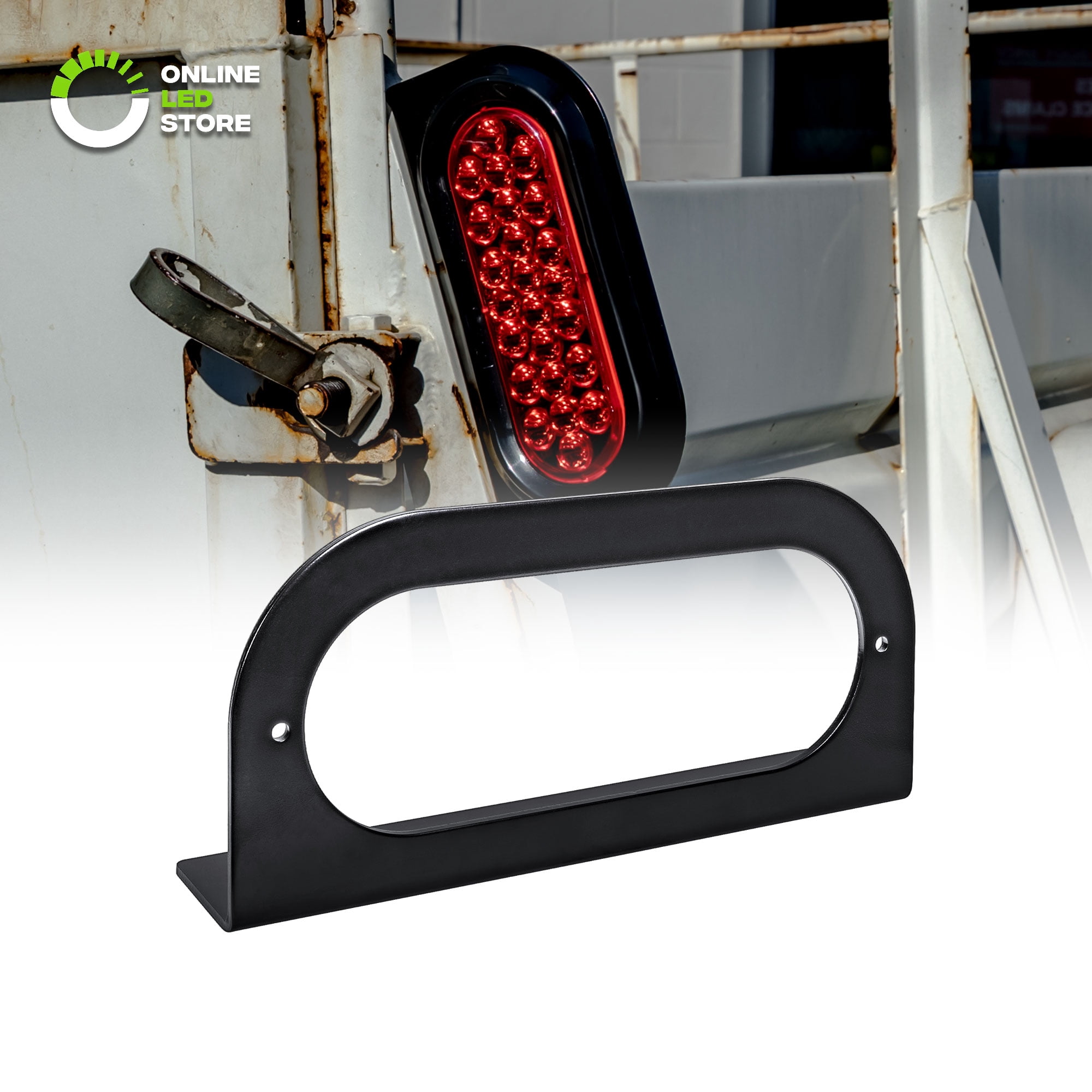 6" Oval Tail Light Mounting Bracket [L Shaped] [3mm Powder Coated Steel ...