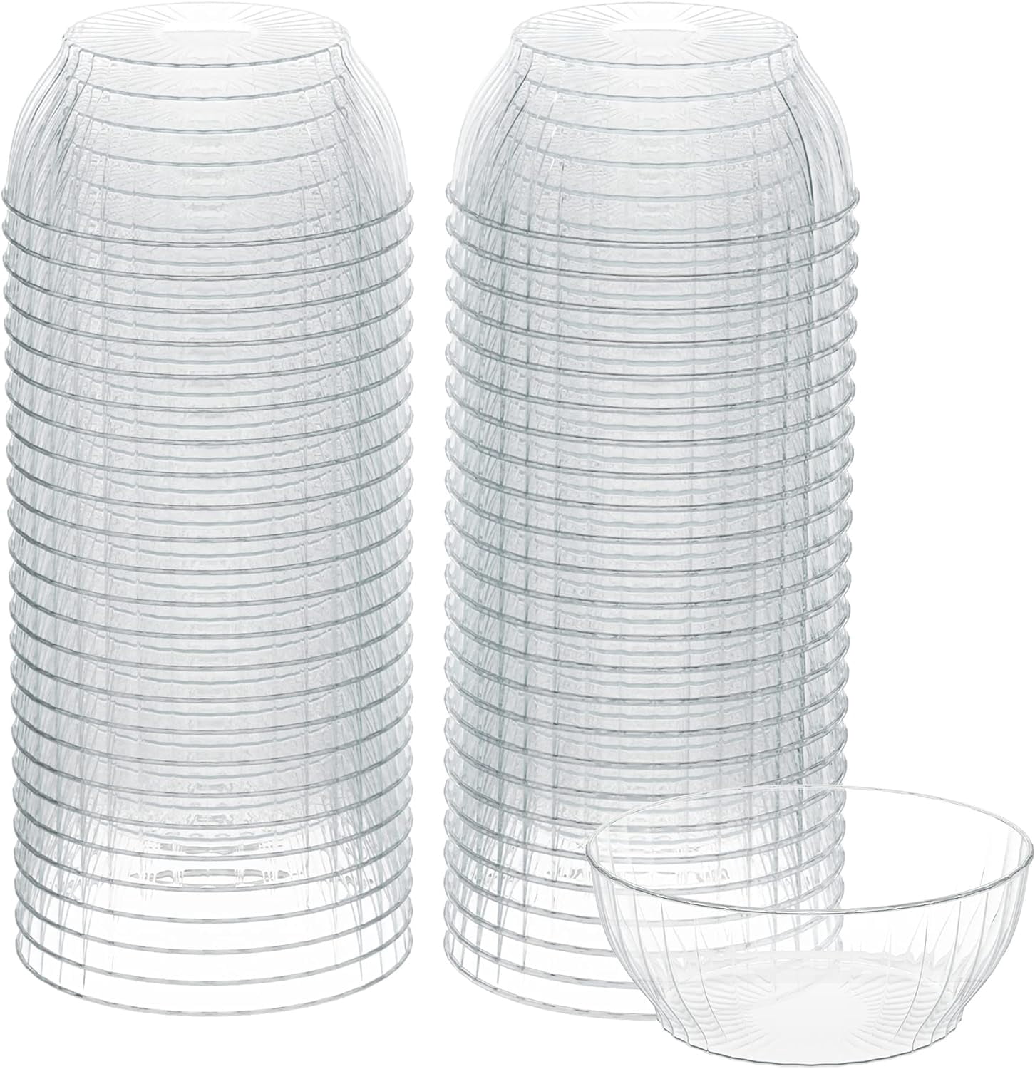 6 Oz Clear Plastic Small Bowls - 50 Pack Disposable Heavy Duty Dessert ...