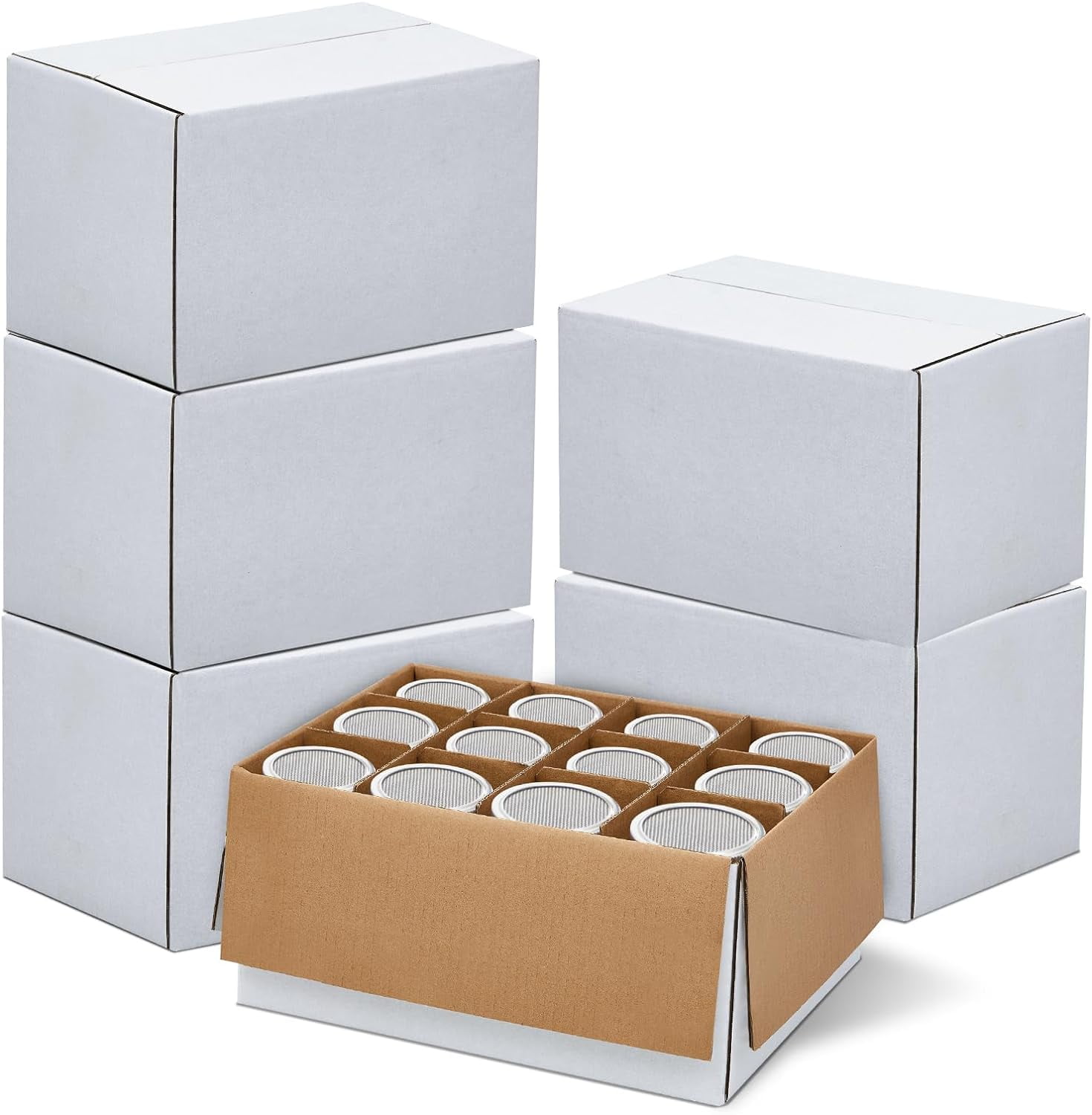 6 P cs Cardboard Canning Jar Storage Boxes with Dividers, Fits 32 Oz ...