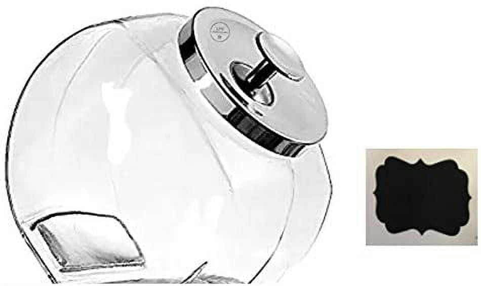 "6 PACK - 1 Gallon Glass Penny Candy Jar with Chrome Lid w/3 1/4"" x 2 ...