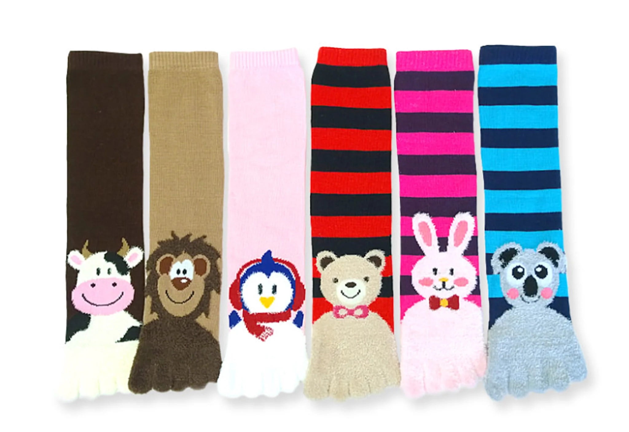 6-PACK Couver Women's Warm Soft Polyester Winter Toe Socks, Animal ...