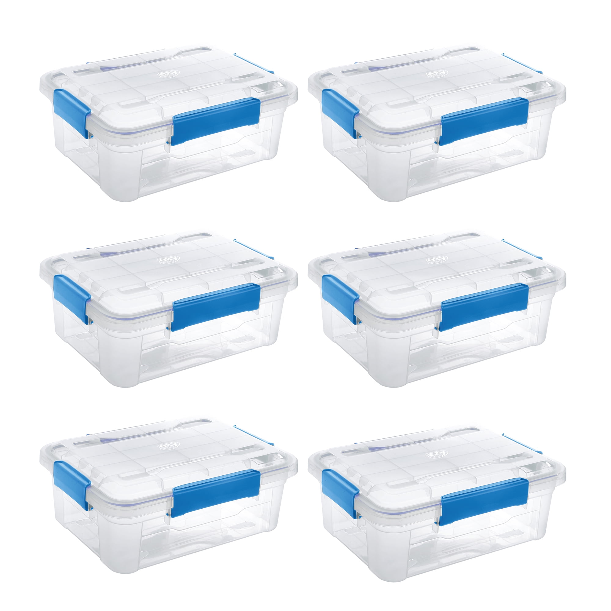 6 PACK - EZY STORAGE WATERPROOF 3Gal/12Qt/11.4L STORAGE BOX IP67 ...