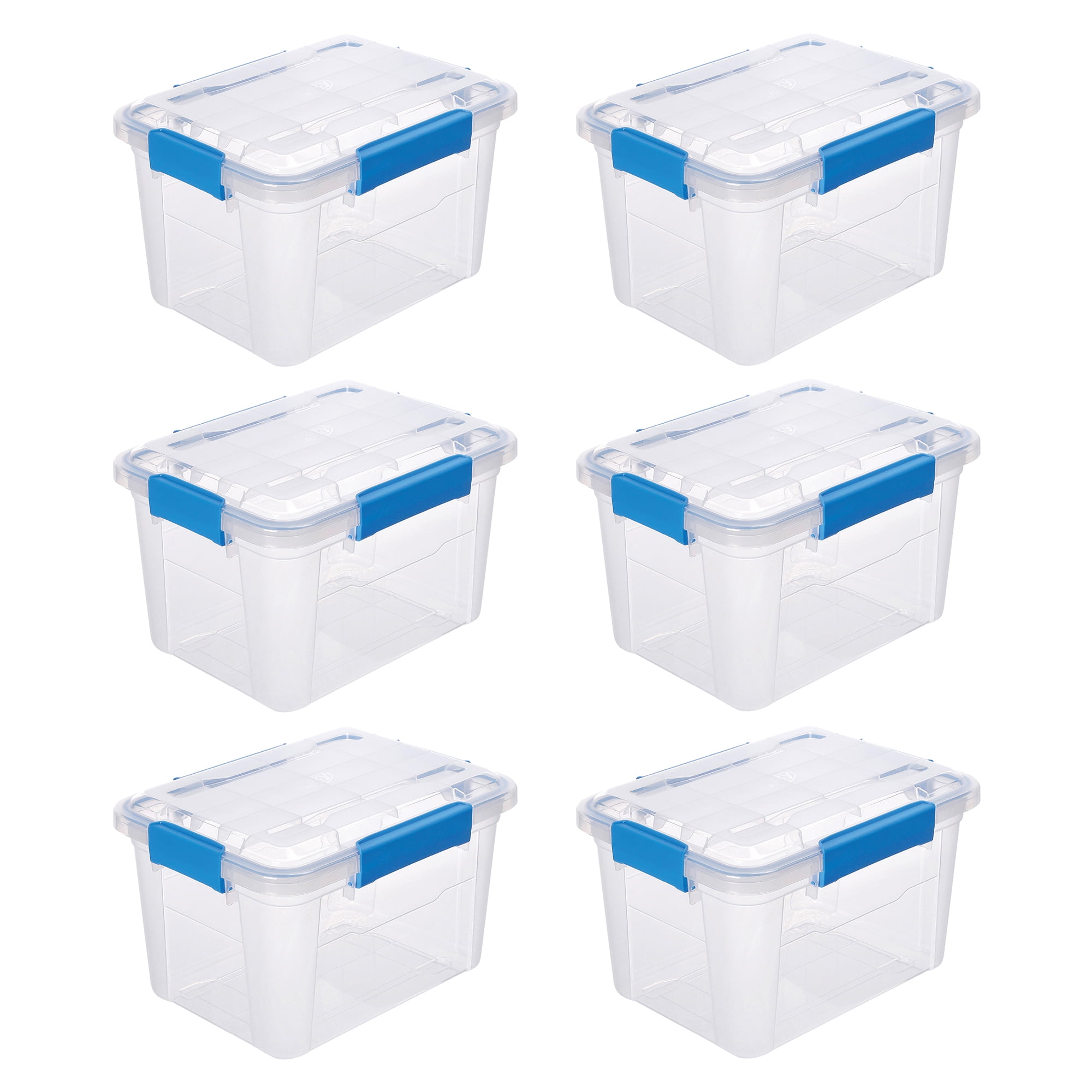 6 PACK - EZY STORAGE WATERPROOF 4.7Gal/19Qt/18L STORAGE BOX IP67 ...