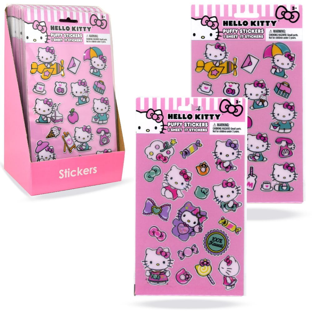 6 PACK Hello Kitty Puffy Sticker - Walmart.com