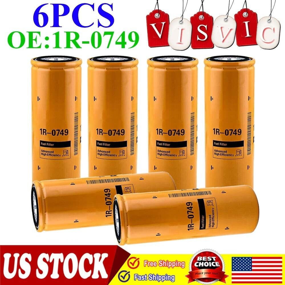 6 PACK NEW 1R-0749 FUEL FILTER For CATERPILLAR OEM 1R0749 US NEW STOCK ...