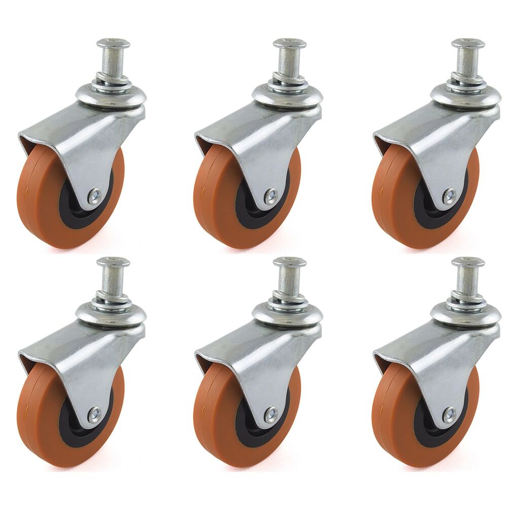 6 PACK SWIVEL CASTERS 2.5" WHEELS SET FOR CREEPER SERVICE CART Mount ...