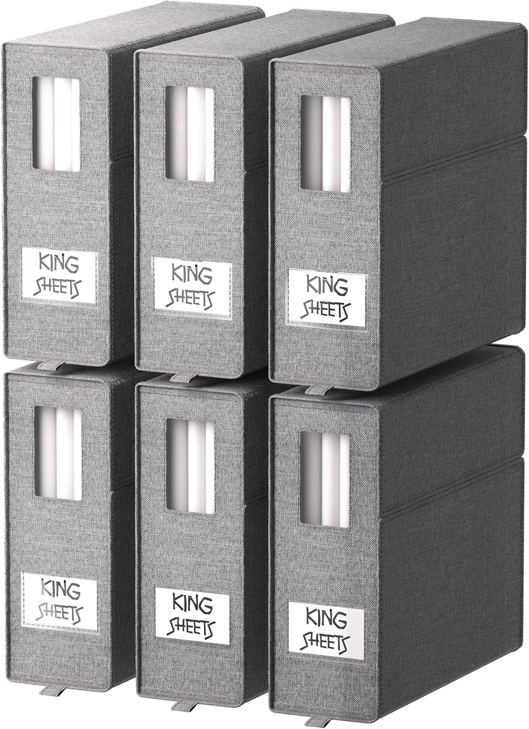 6 PACK Sheet Organizers and Storage - Linen Closet Organizers and ...