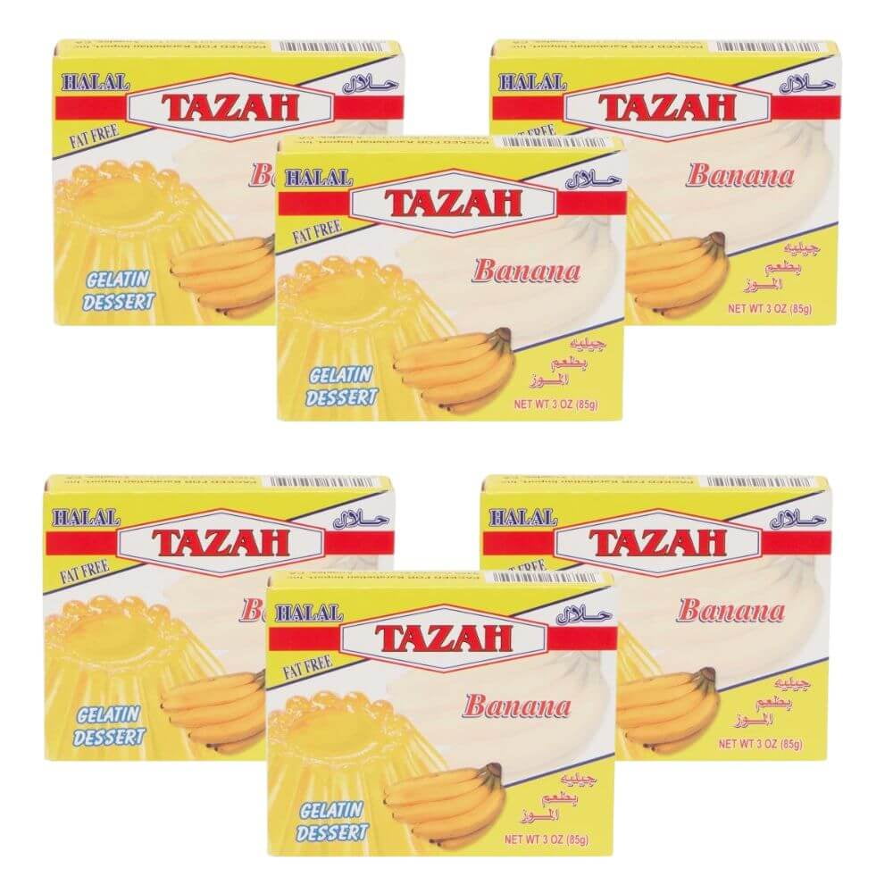 【6 PACK】Tazah Halal Banana Gelatin – 3 oz Delicious & Certified Halal ...