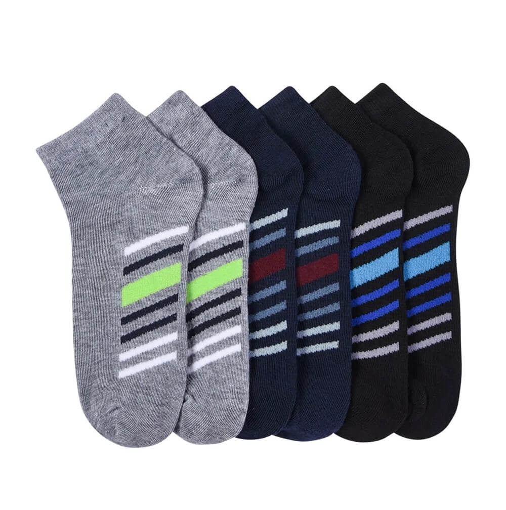 6-PACK Toddler Boy's Comfort Low Cut Socks, Spandex Socks, Stripes ...