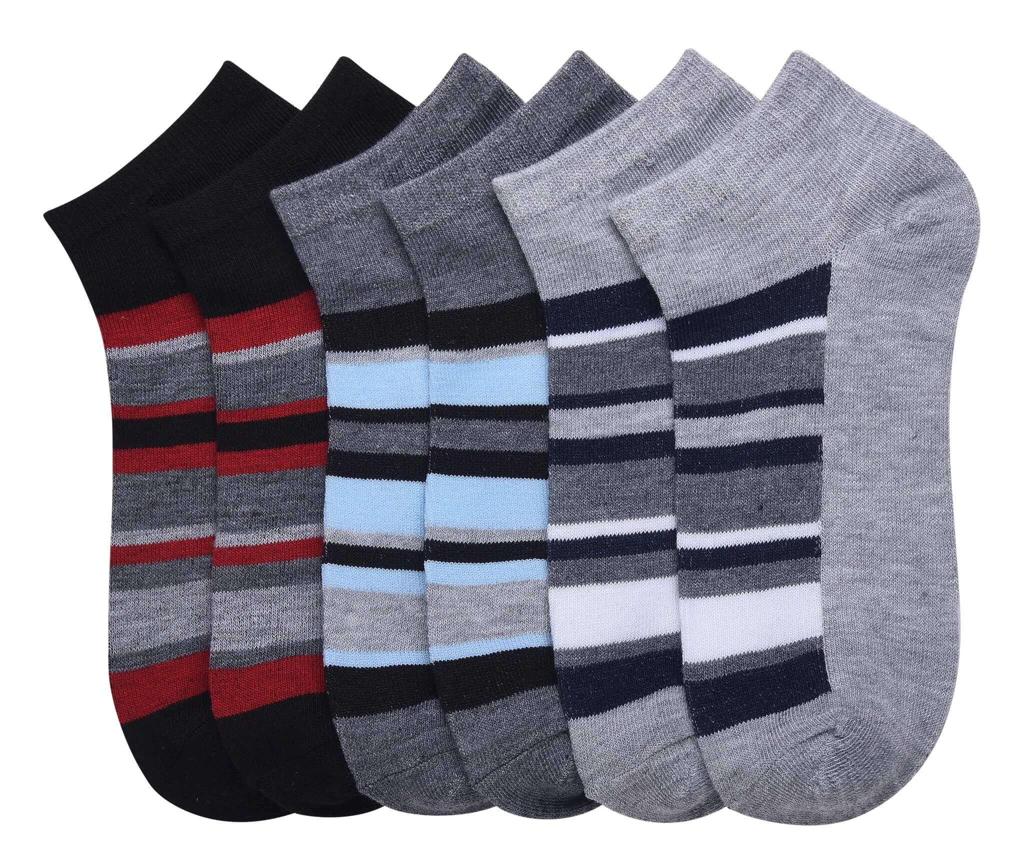 6-PACK Toddler Boy's Comfort Low Cut Socks, Spandex Socks, Stripes ...