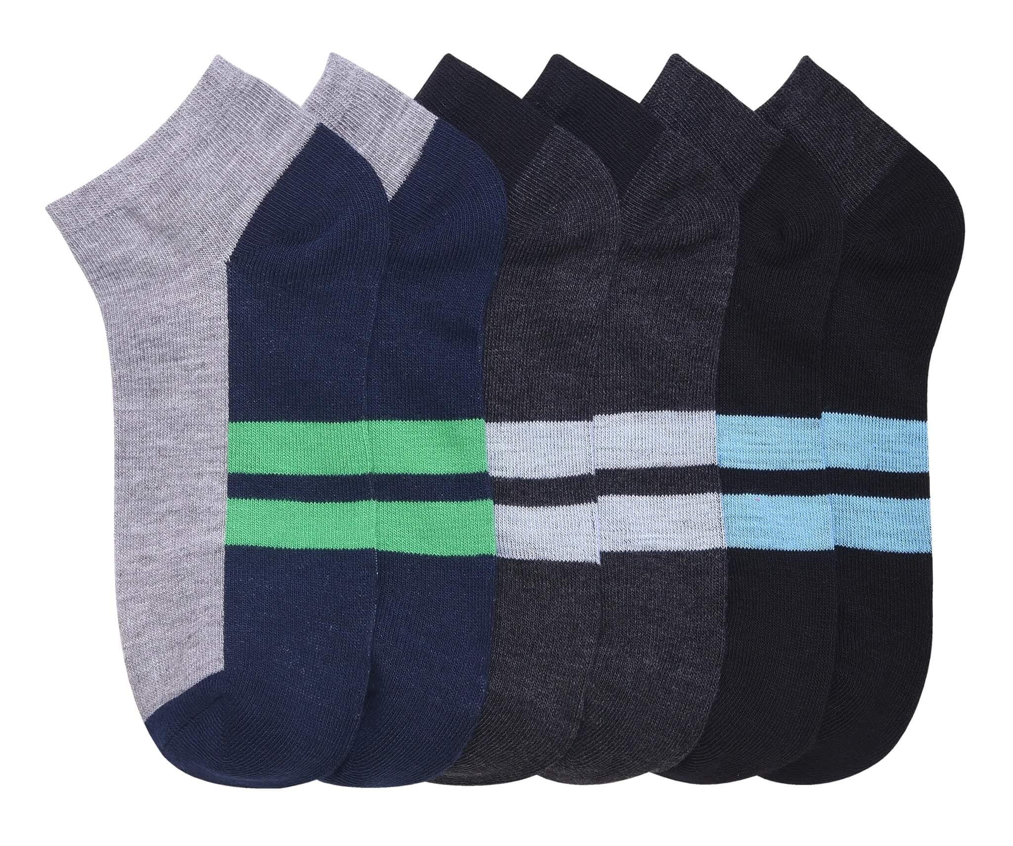 6-PACK Toddler Boy's Comfort Low Cut Socks, Spandex Socks, Stripes ...