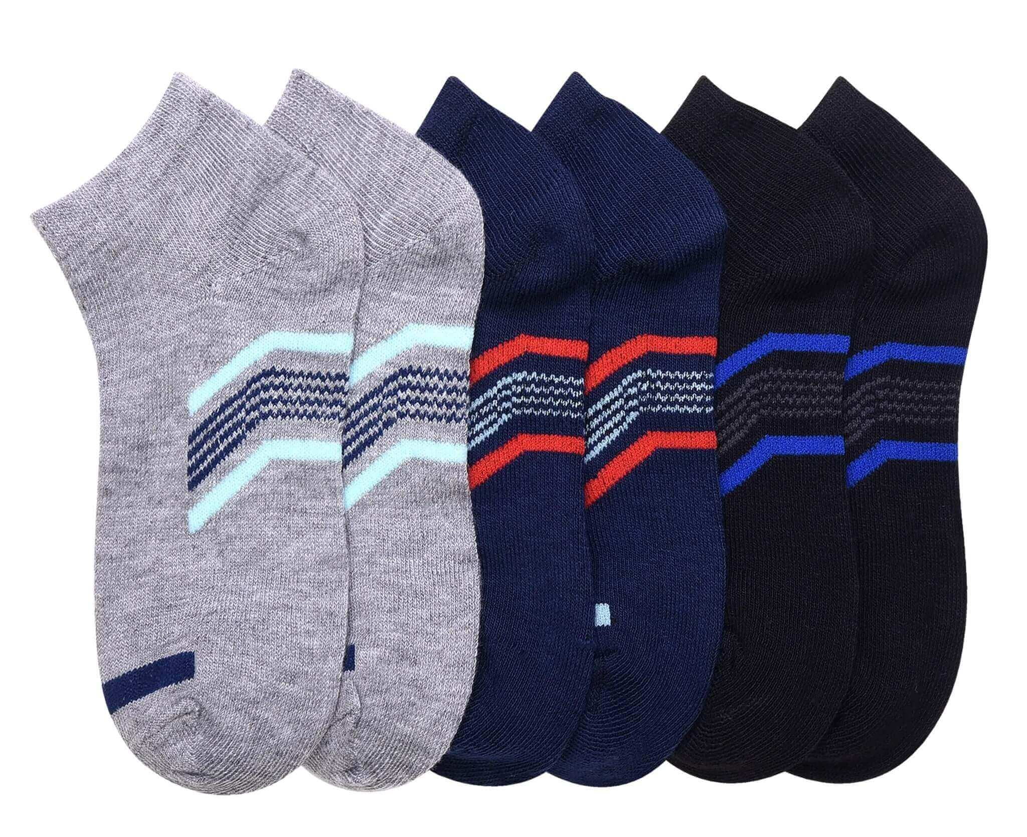 6-PACK Toddler Boy's Comfort Low Cut Socks, Spandex Socks, Stripes ...
