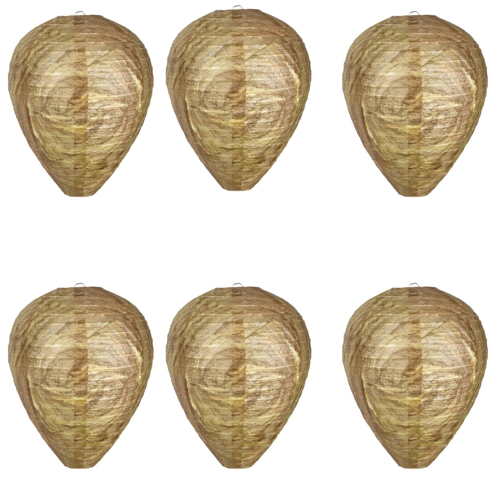 6 PACK Waterproof Fake Wasp Decoys Hanging Hornet Deterrents Wasp Nest ...
