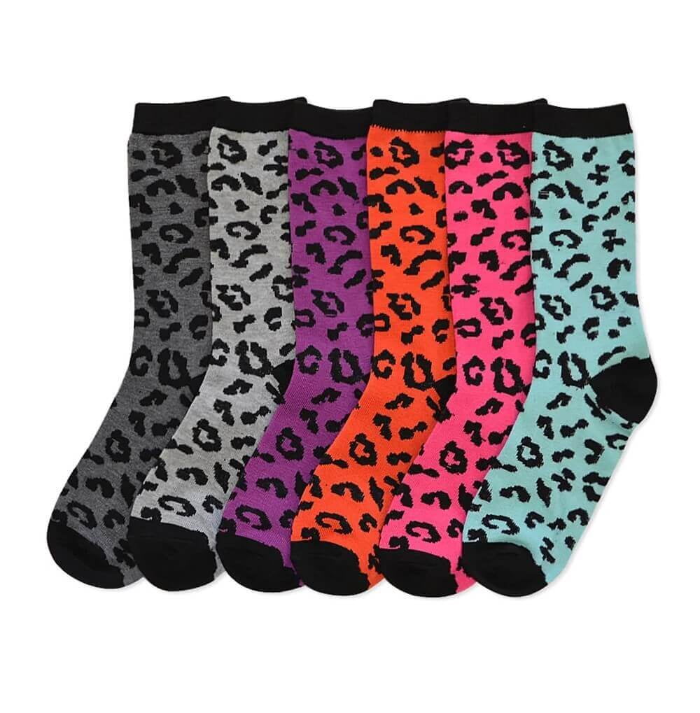 Couver 6-PACK Women's Comfort Design Colorful Patterned Crew Socks ...