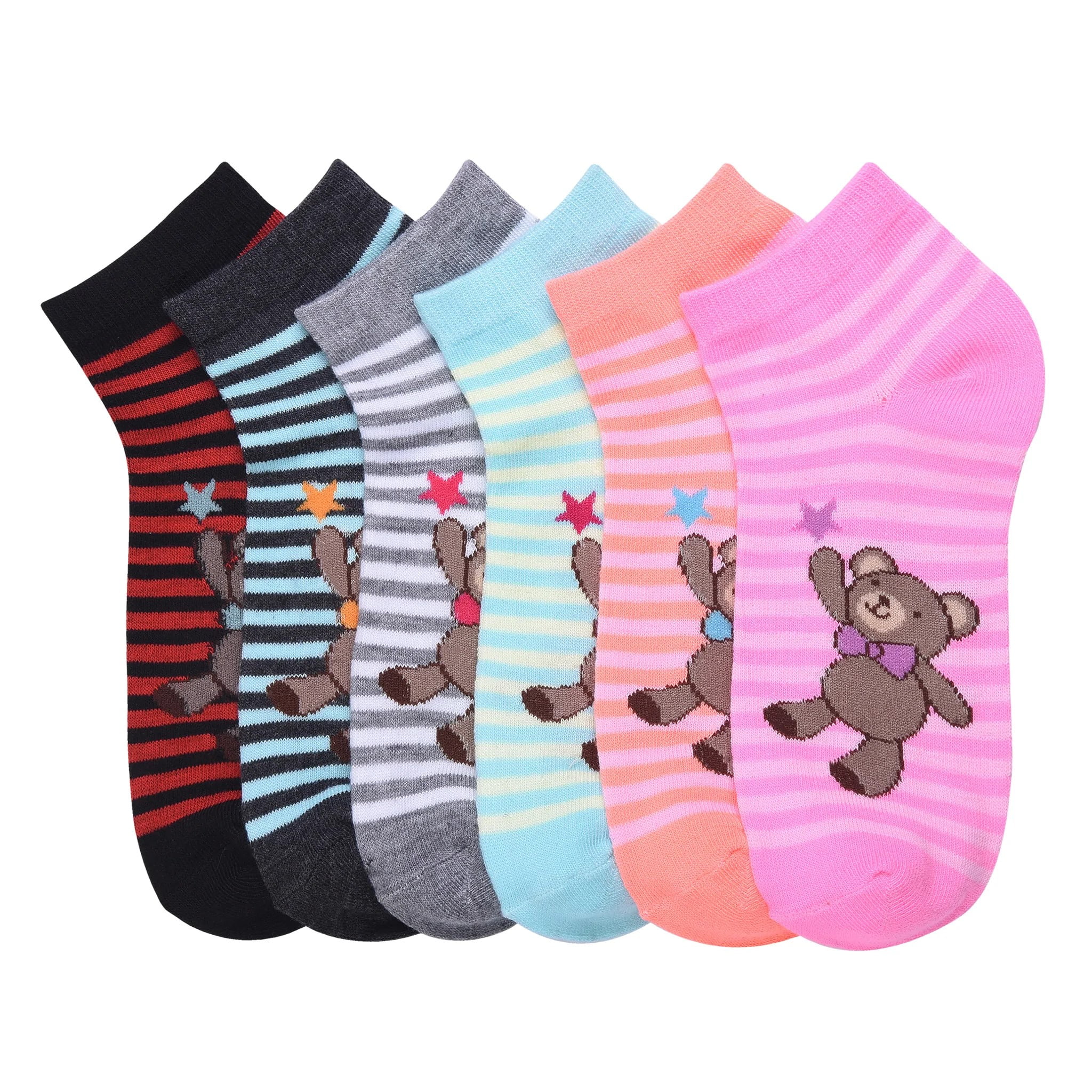 6-PACK Women's Comfort Low Cut Socks, Spandex Socks, BEAR, 2-3 ...