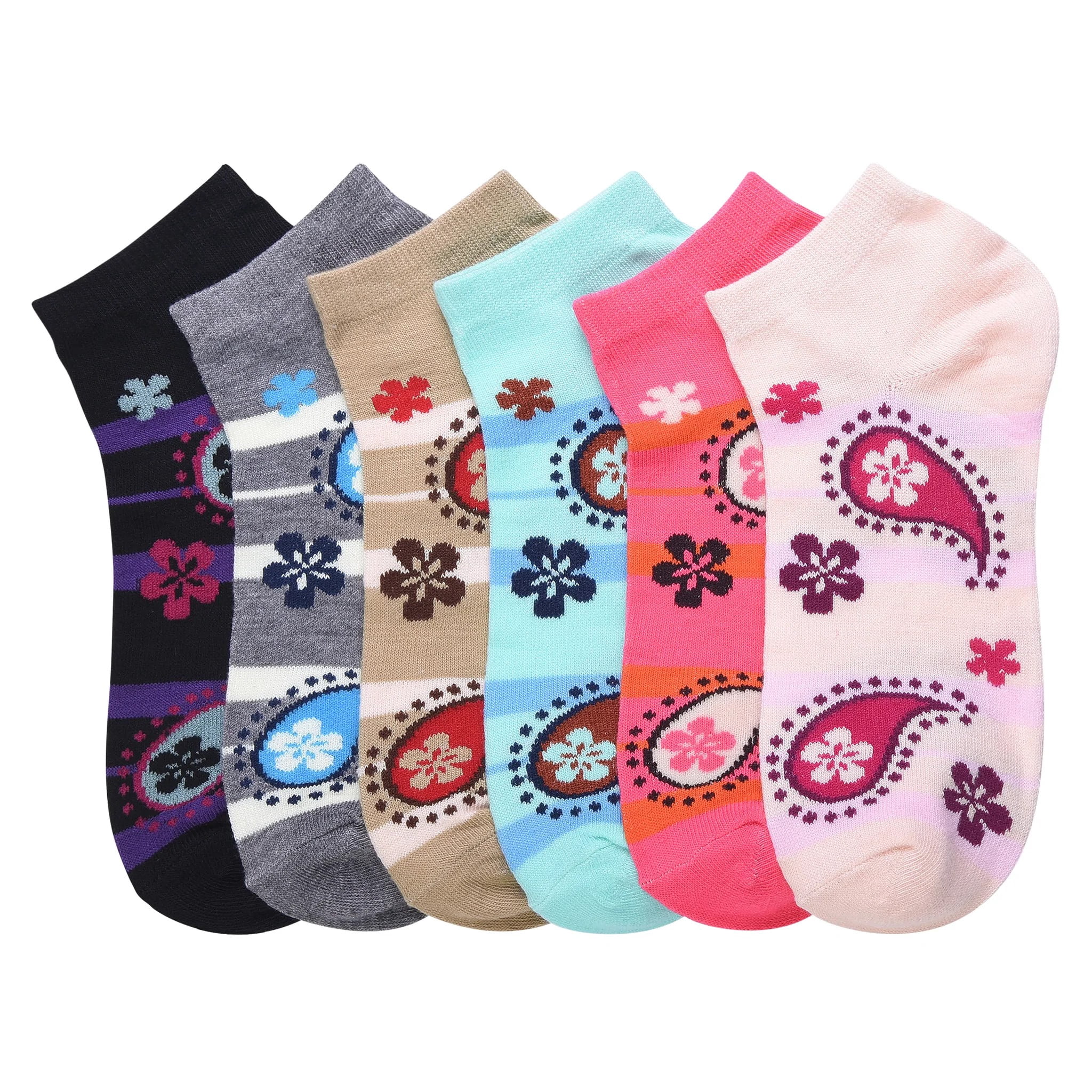 6-PACK Women's Comfort Low Cut Socks, Spandex Socks, CURVED, 2-3 ...