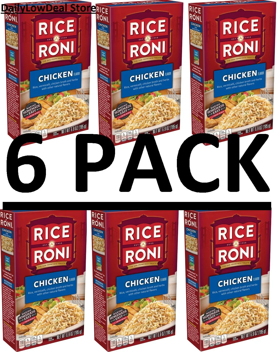 6 PACK - YUMMY Rice-A-Roni Rice & Vermicelli Mix, Chicken (6.09 oz ...
