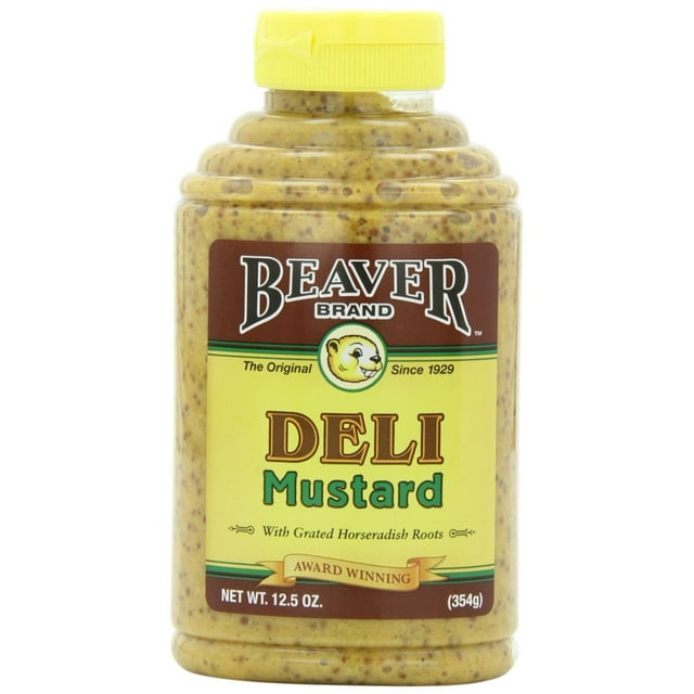 Beaver Brand Award-Winning Deli Mustard, 6-Pack of 12.5oz Squeezable ...
