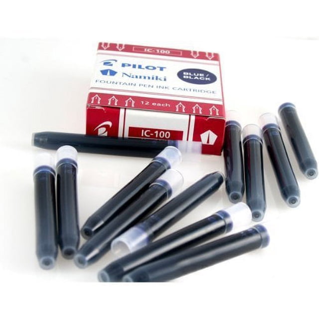 6 PACKS: Namiki IC100 Fountain Pen Ink Cartridge, Blue/Black, 12 ...