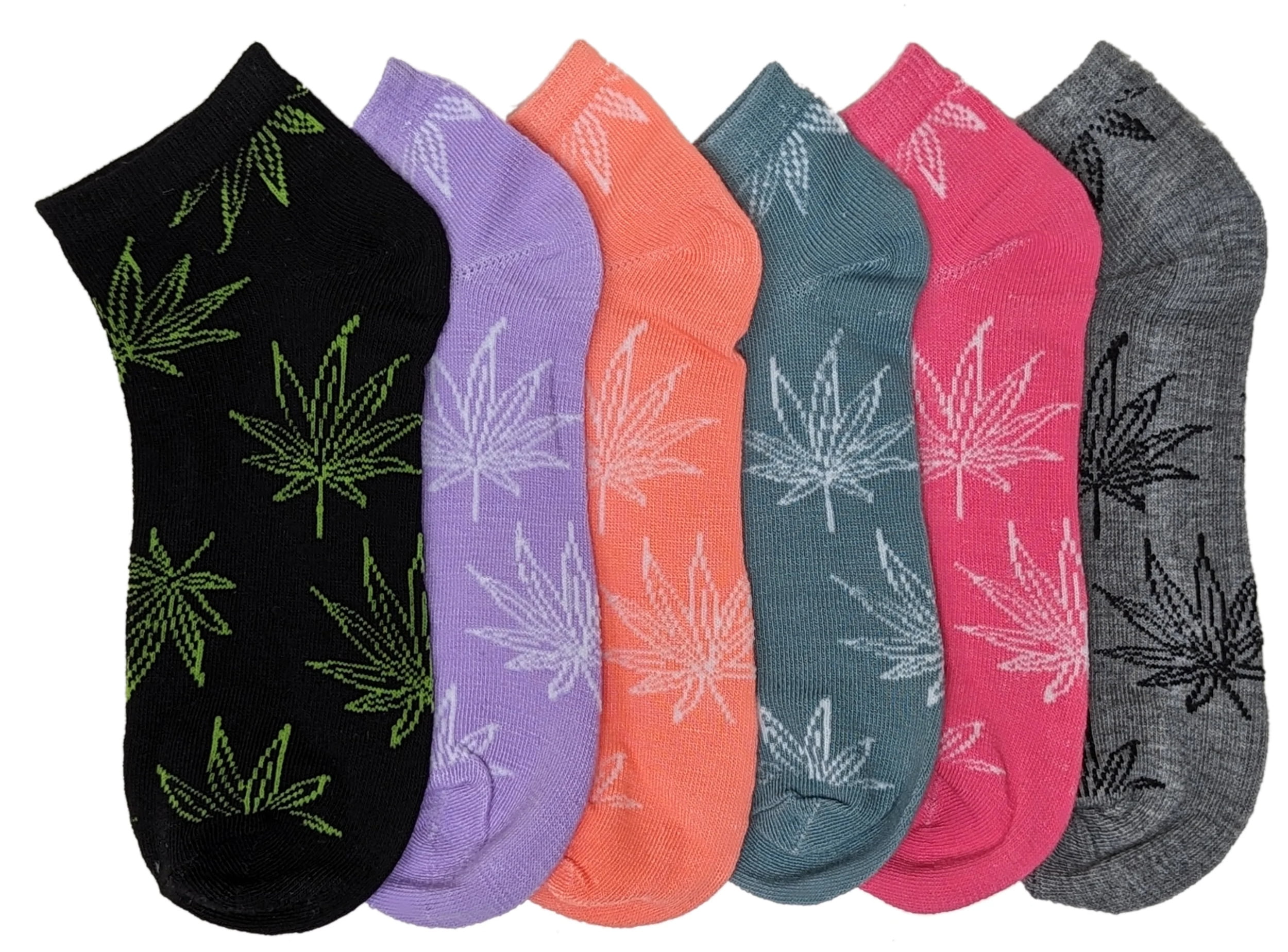 6 PAIRS Marijuana Leaf Weed Cannabis Low Cut No Show Socks - Walmart.com