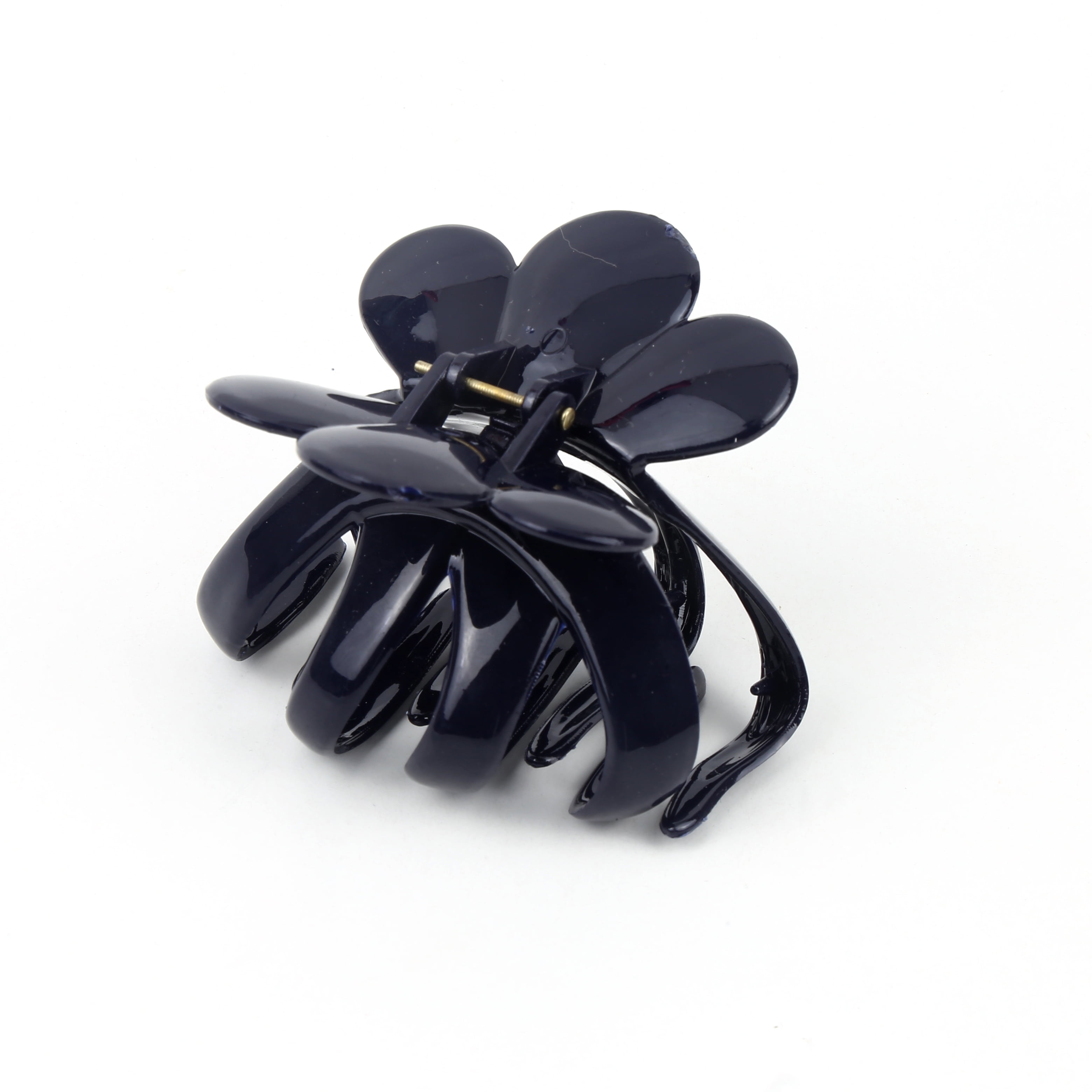 6 PC Floral Elegance: Medium-Sized Black Hair Claw Clip for Stylish ...