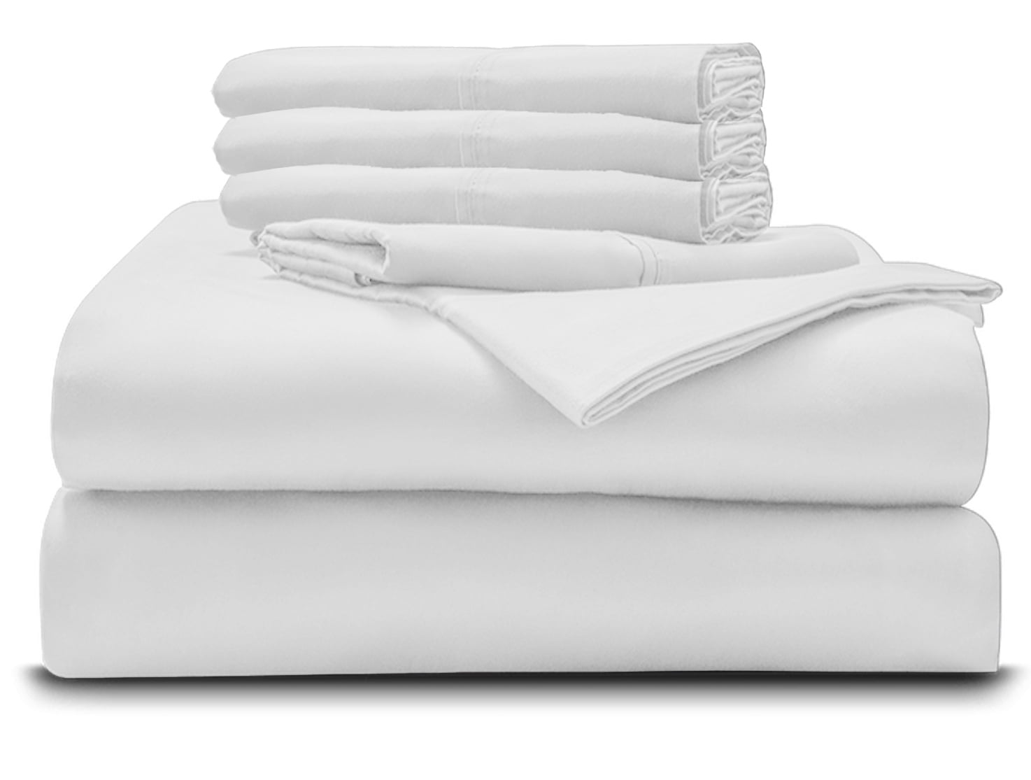 6-PC Percale Sheets Set- 100% Organic Percale Cotton Bed Sheet 1000 ...