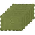 6 PC Quilted Placemats, 18"X13"Extra Large Cotton Placemats Set of 6 ...