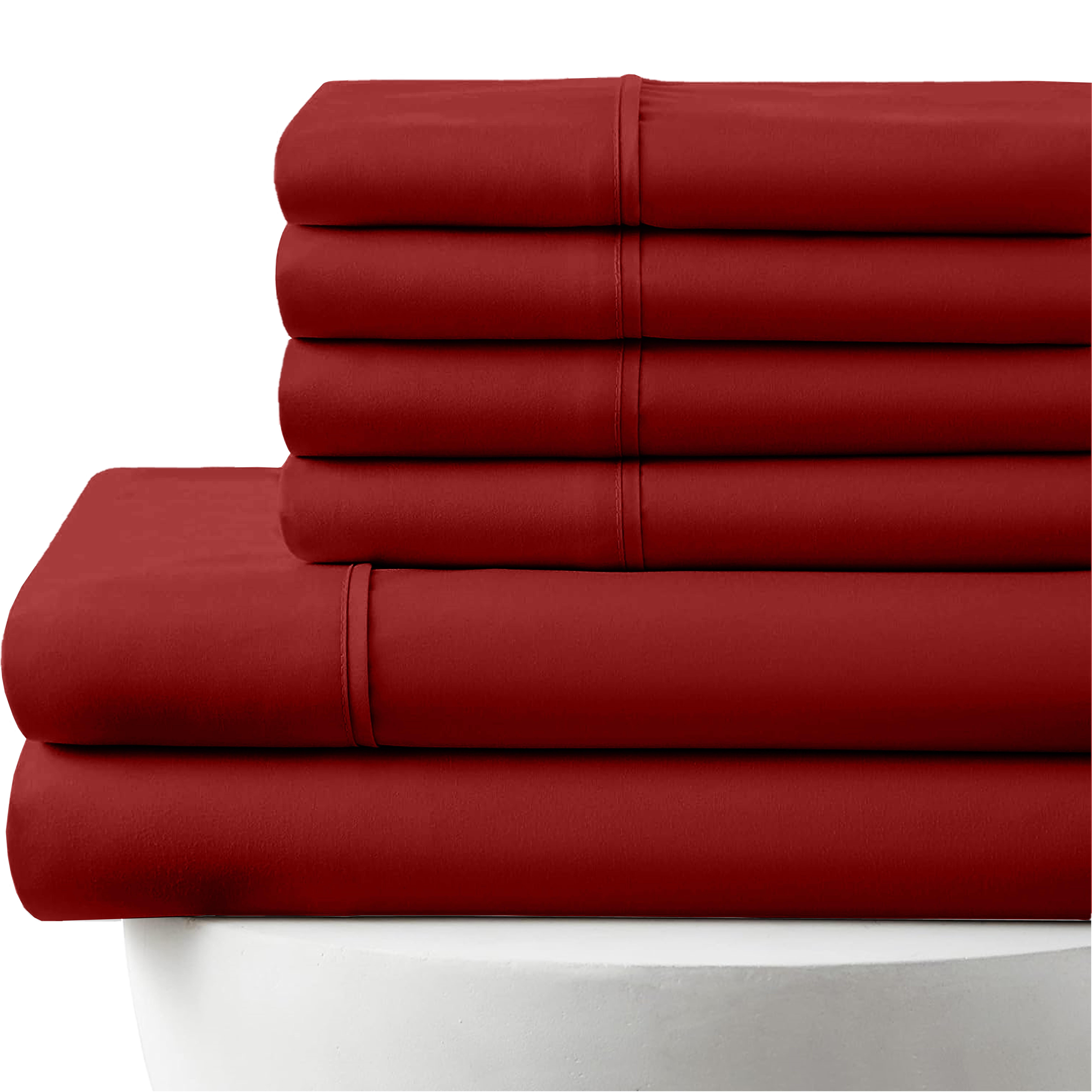 6-PC Twin Egyptian 800-TC Cotton Sheet Set - 15" Deep Pockets with 1 ...