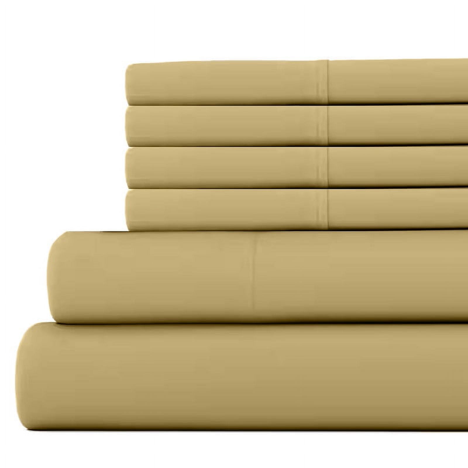 6-PC Twin Size Taupe Color Giza 1000-Thread-Count Cotton Sheet Set - 18 ...