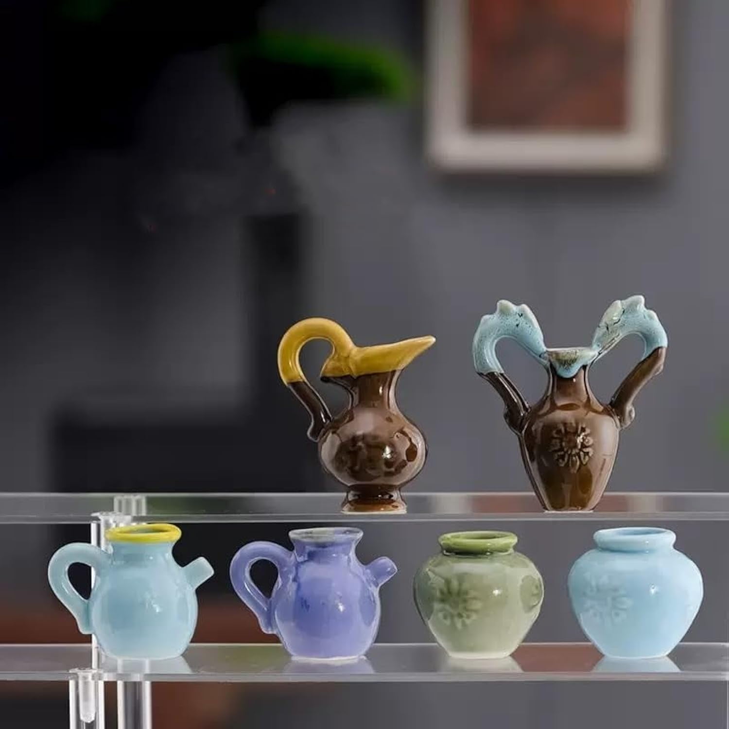 6 PCS 2025 New Mini Bud Vases Magnetic for Fridge, Cute Ceramic Vase ...
