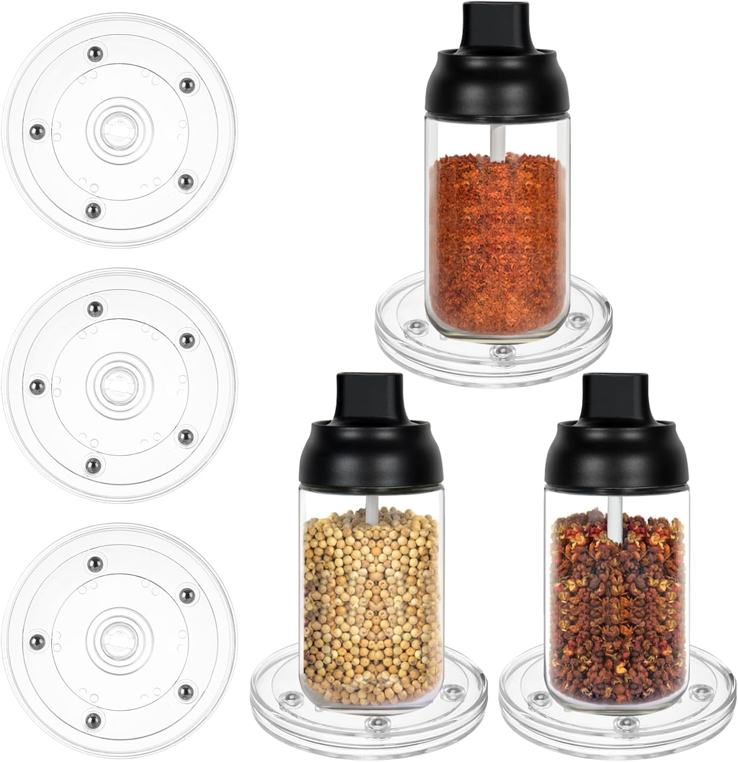 6 PCS 4 Inch Lazy Susan Turntable Clear Acrylic Lazy Susan Turntable ...