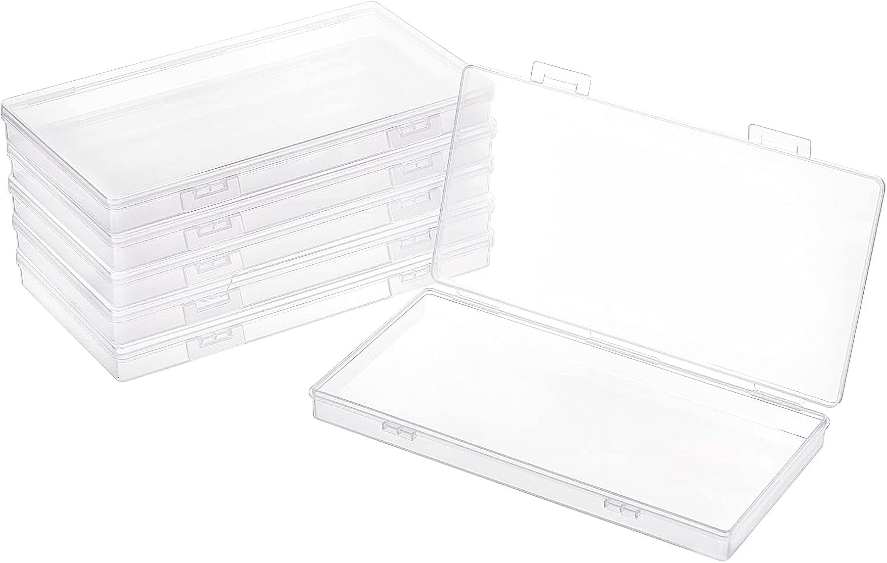 6 PCS 7.64x4.31Inch Clear Rectangle Transparent Plastic Bead Containers ...