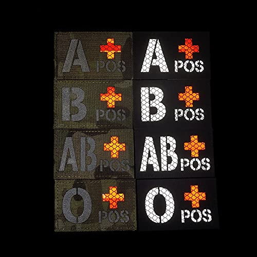 6 PCS AliPlus AB+ POS Patches Blood Type Patches IR Infrared Reflective ...
