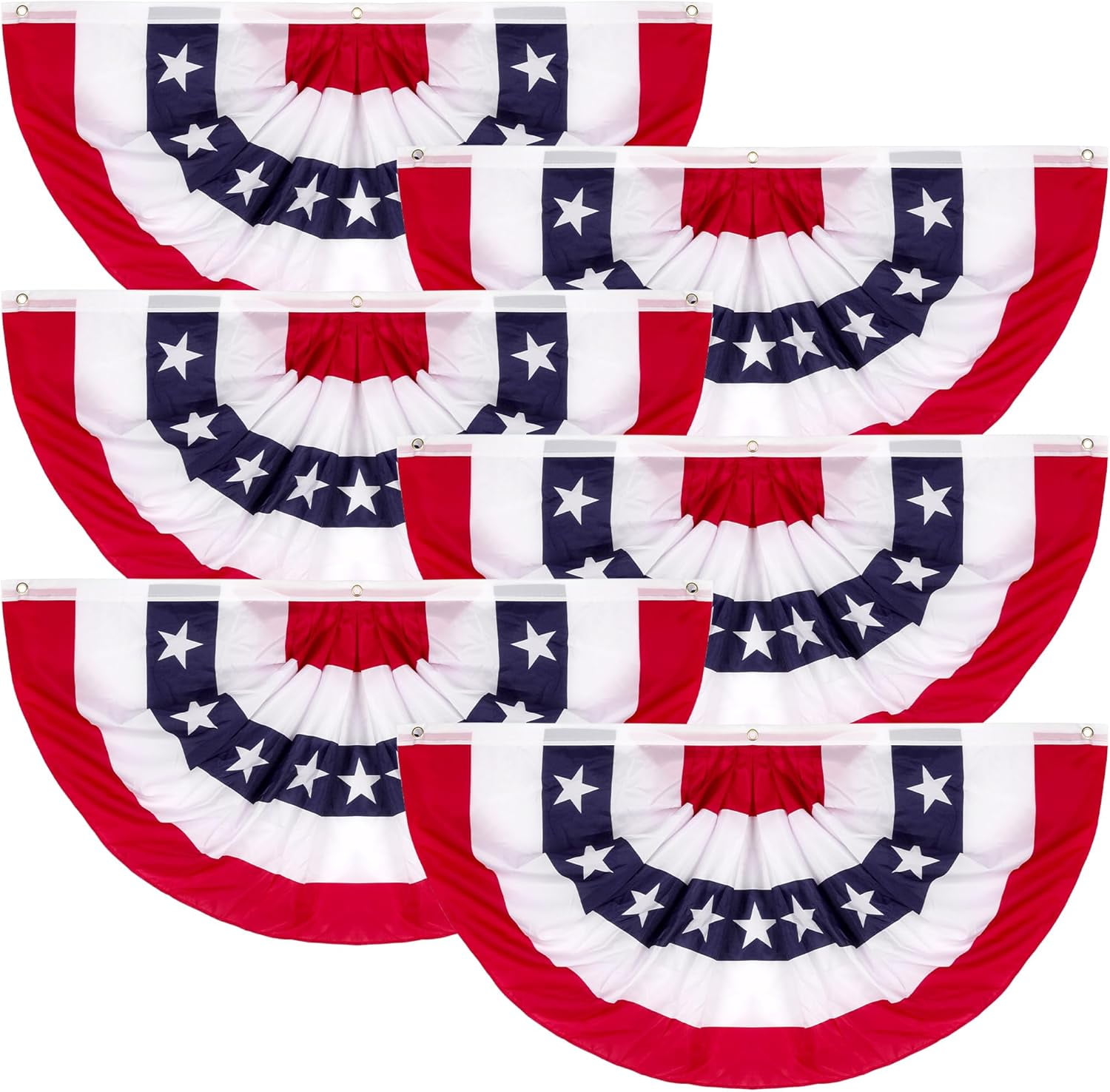 6 PCS American Pleated Fan Flag, 2 × 4 FT 4th of July Decorations ...