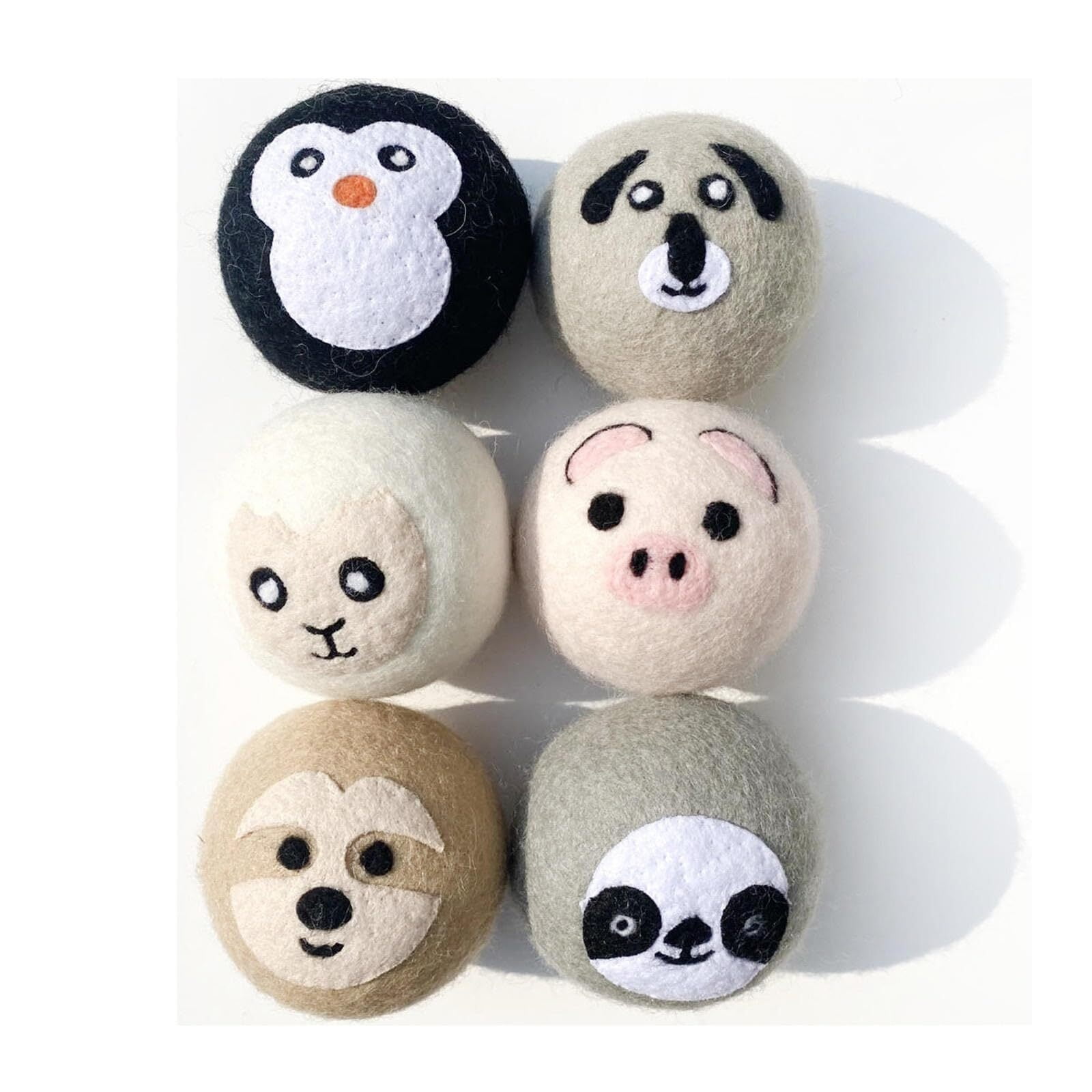 6 PCS Animal Wool Downy Ball,Drying Wool Felt Ball,Dispenser for Fabric ...