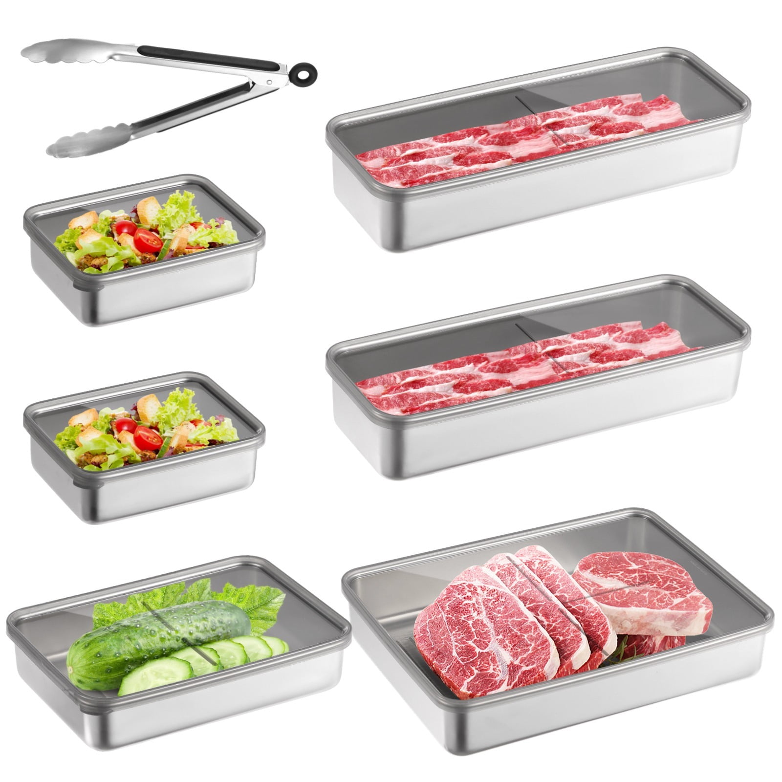 Bottlepic 6 Pcs Bacon Cheese Containers, 4 Sizes Stainless Steel ...