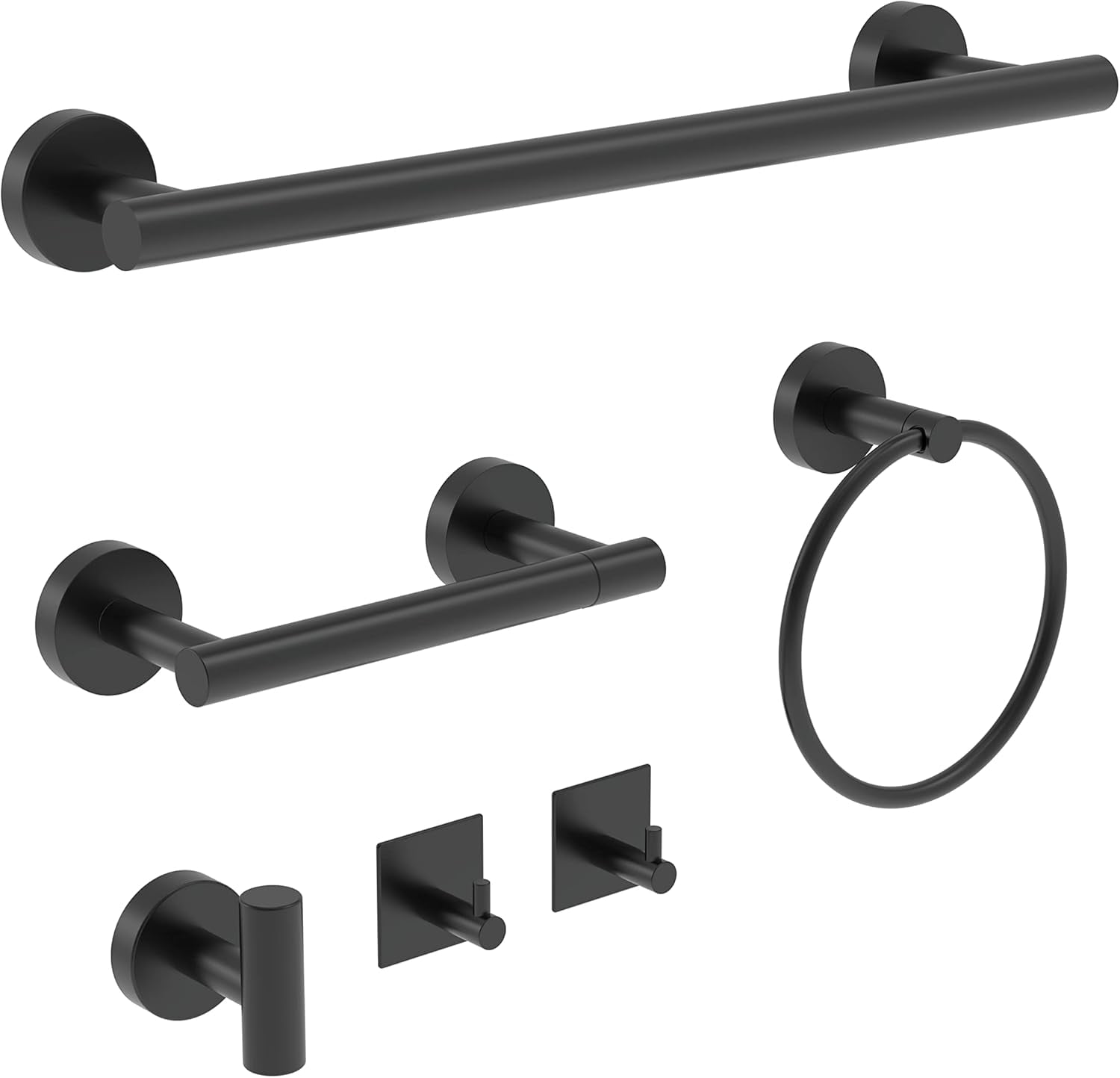 6 PCS Bathroom Hardware Set, Including 16" Hand Towel Bar, Toilet Paper ...