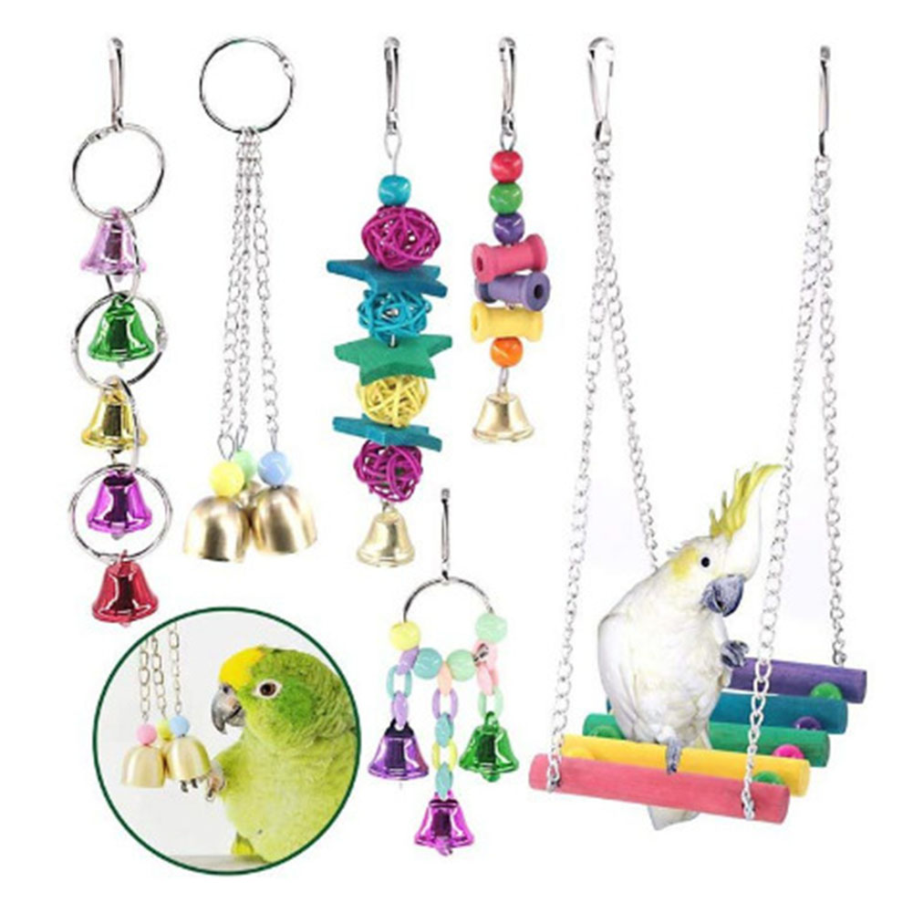 6 PCS Bird Toys Parakeet Toys,Colorful Parrot Toy for Small Parakeets ...