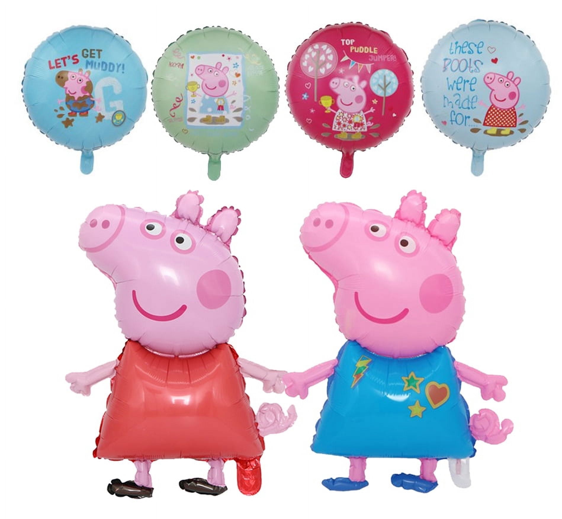 6 PCS Birthday Party Balloons Peppa Pig Balloons Foil Balloons George ...