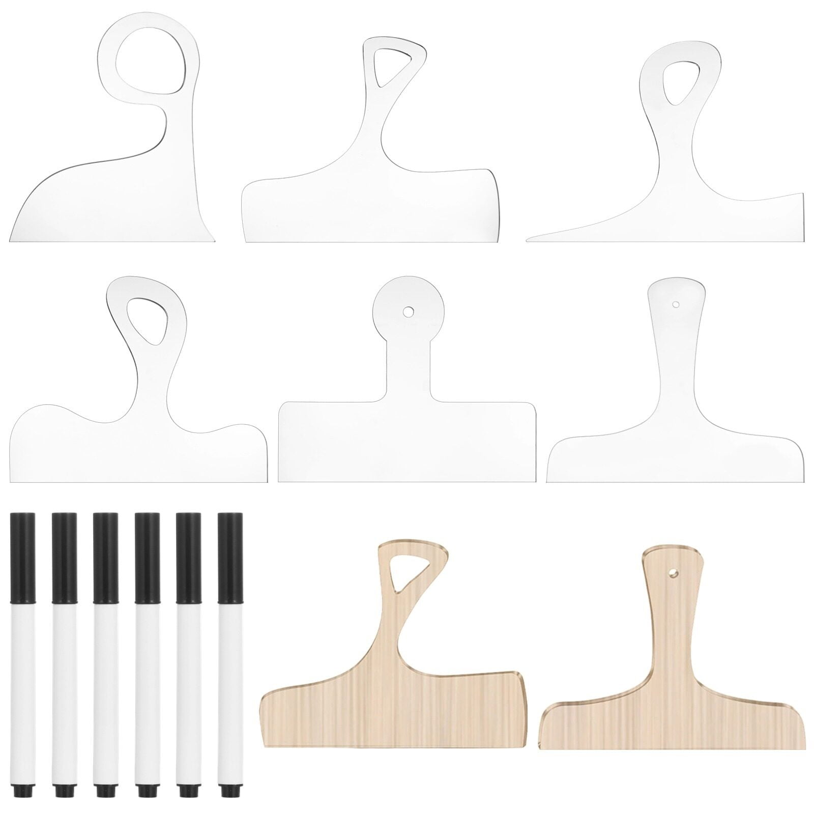 6 PCS Board Templates, Acrylic Templates for Cutting Boards, Templates ...