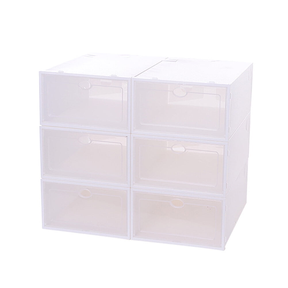 6 PCS Boxes Shoes Storage Bin Case for Dorm Rooms Men and Women ...