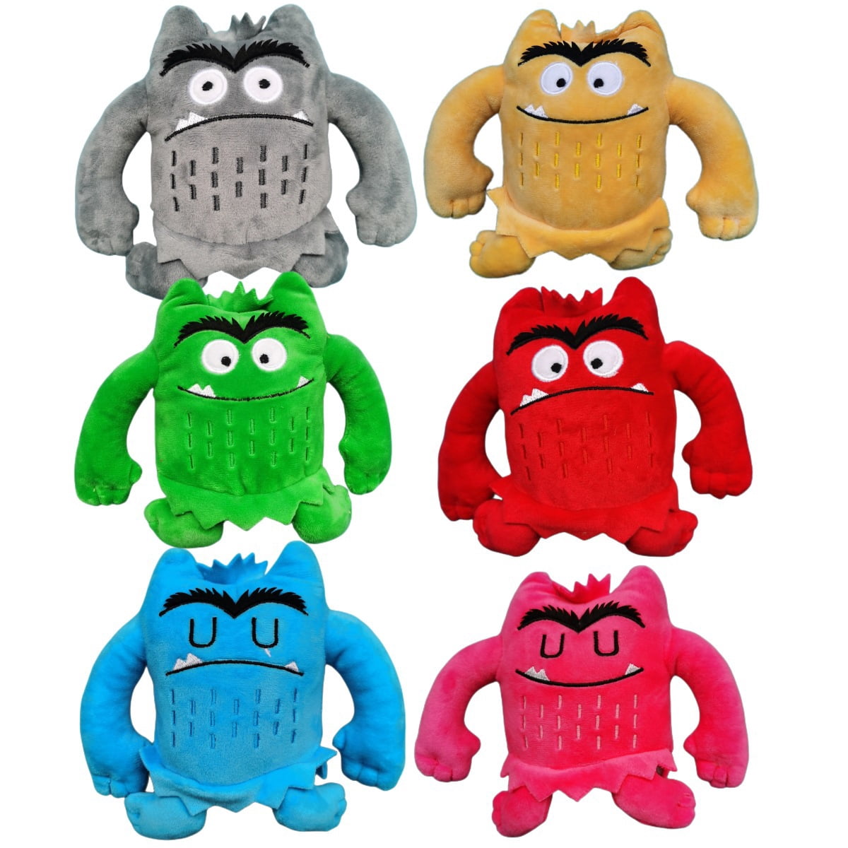 6 PCS Cartoon Monster Plush Toys Set, My Emotional Little Monster Doll ...