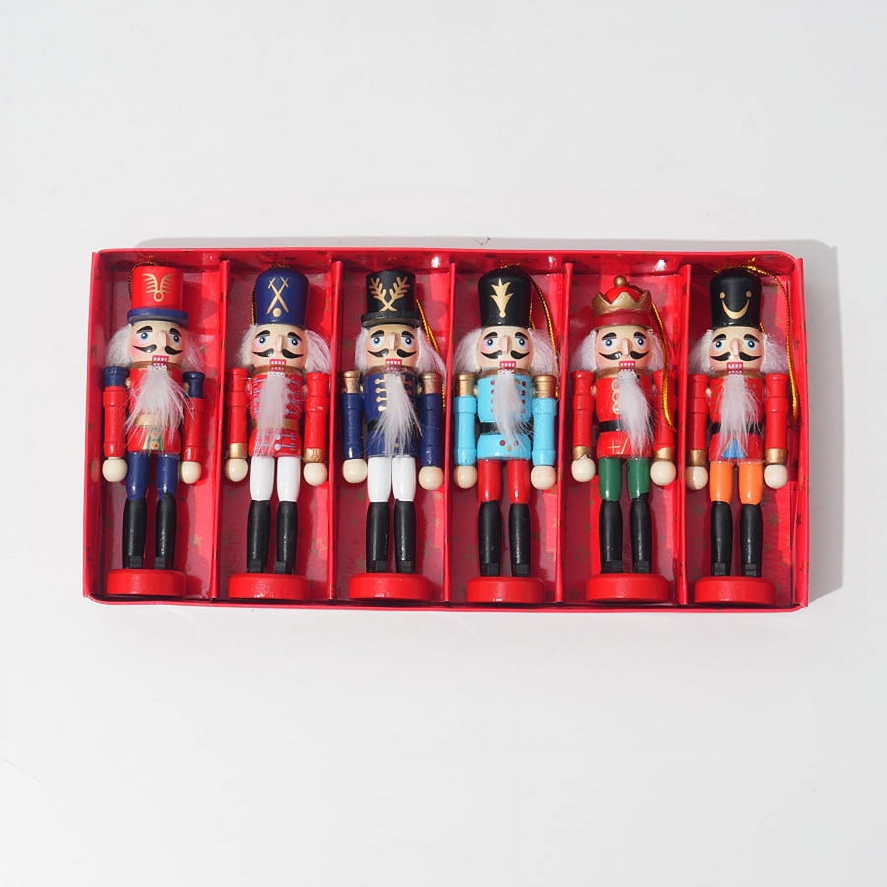 6 PCS Christmas Nutcracker Ornament Set, 4Inch Nutcrackers Tree ...