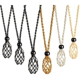 6 PCS Crystal Cage Necklace and Bracelet Cord Holder Empty Stone Holder ...